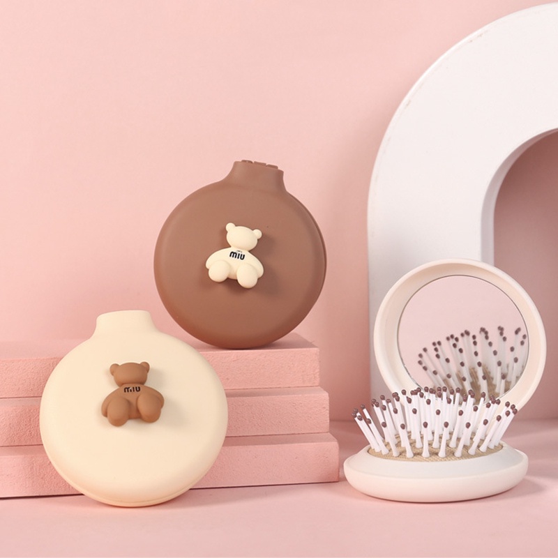Cartoon Foldable Air Bag Comb Cute Mini Bear Travel Portable Massage ...