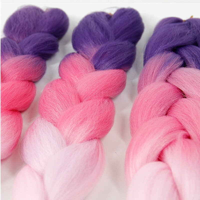 24" Synthetic Braiding Hair Ombre Braiding Hair Packs Jumbo Braid Hair ...