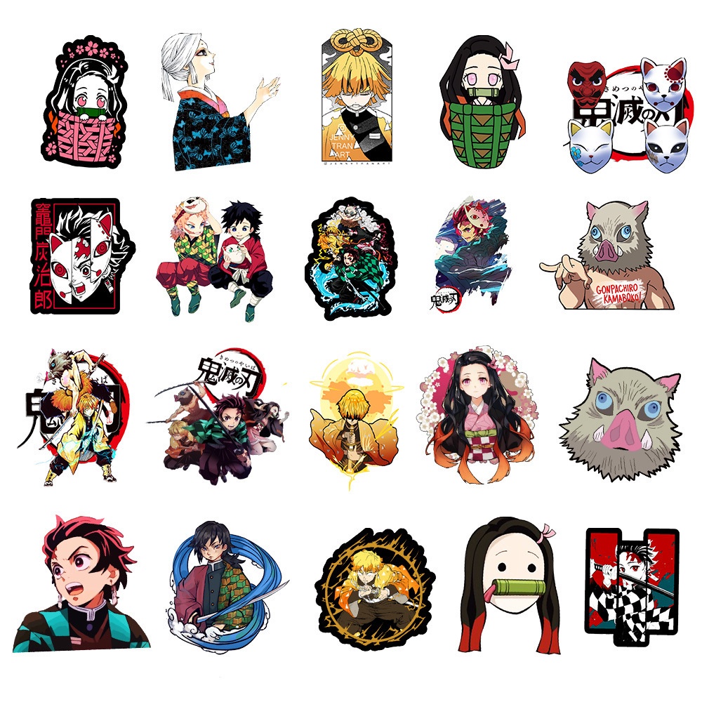 MUYA 100pcs Demon Slayer Anime Stickers for Kids Waterproof Japan ...