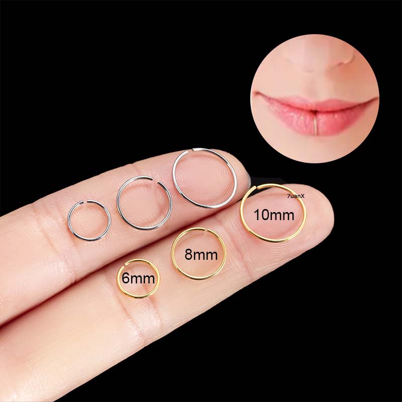 1 Piece G23 Titanium Surgical Steel 20Gauge Hypoallergenic Nose Hoop ...