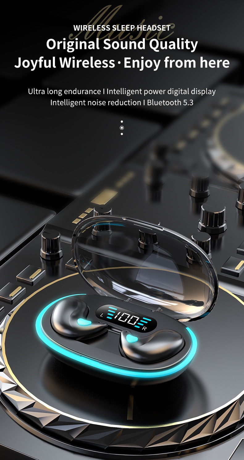 X55 Wireless Bluetooth 5.3 Earphones / Comfortable Wearing Sleeping ...