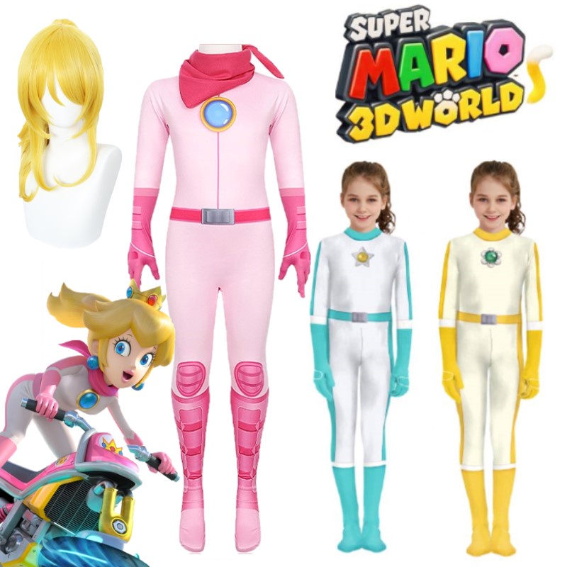 Game Super Mario Pink Princess Rosalina Cosplay Baby Girl Adults ...