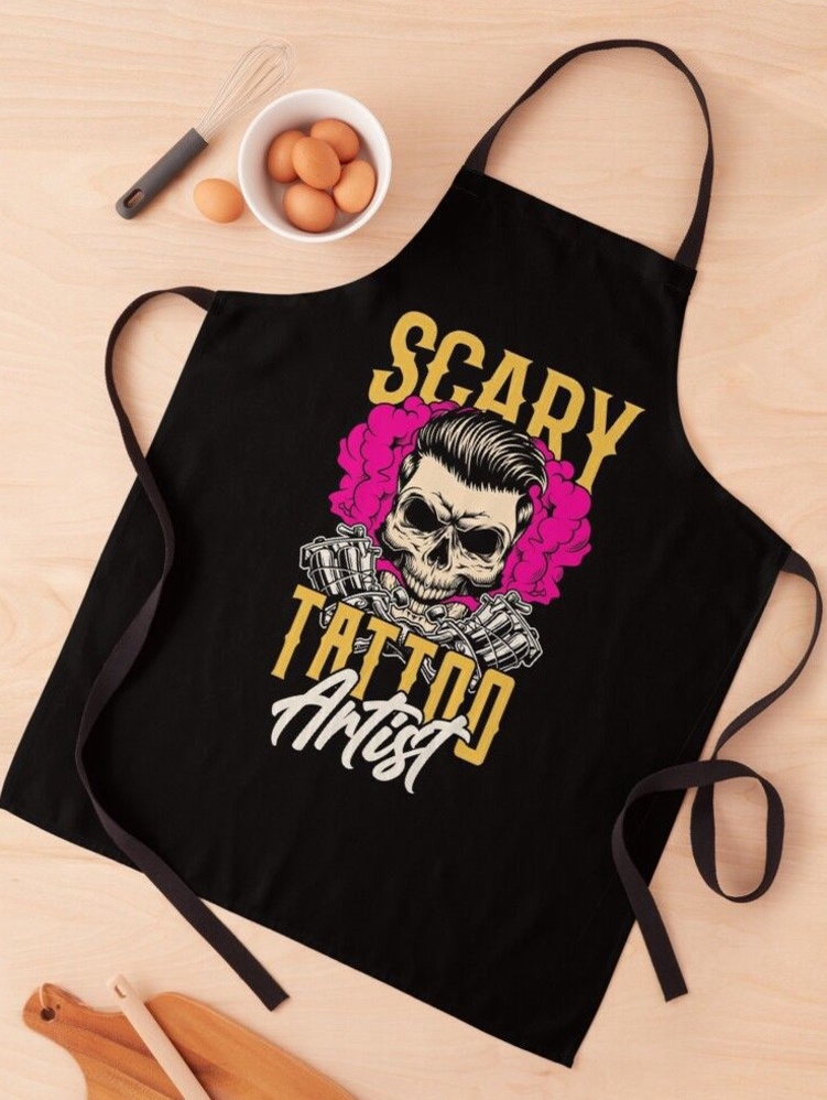 Scary Tattoo Artist Job Ink Art Apron Tattooists Artist Gift Kitchen ...
