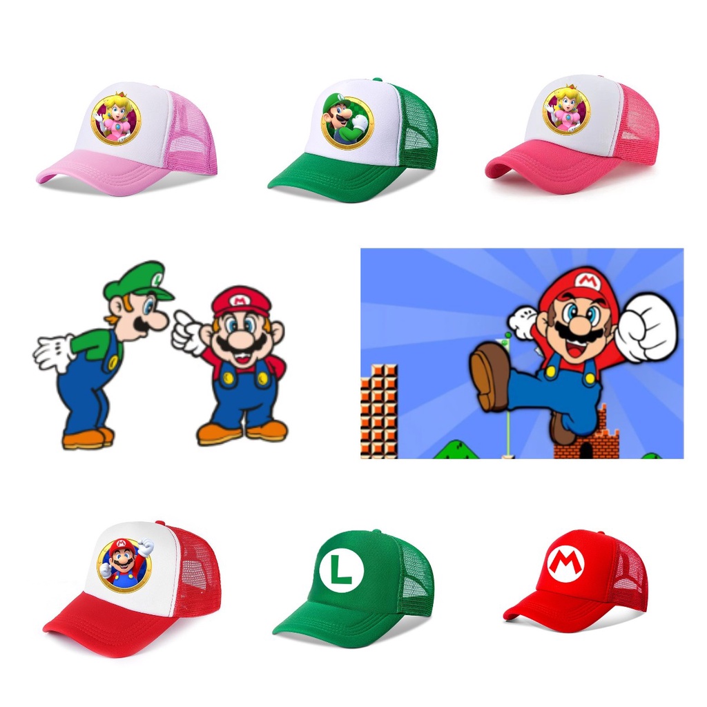 Super Mario Bros Hat Mario Cartoon Cap Mario Hat for Kids Cute Cartoon ...