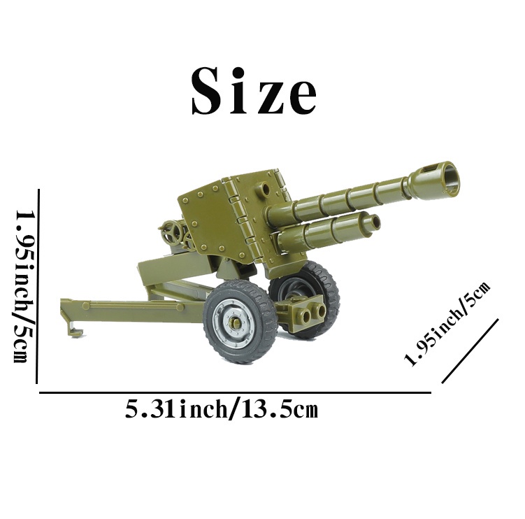 Military DIY Model Cannon Howitzer Interested Educational Building Blocks Birthday Present ...