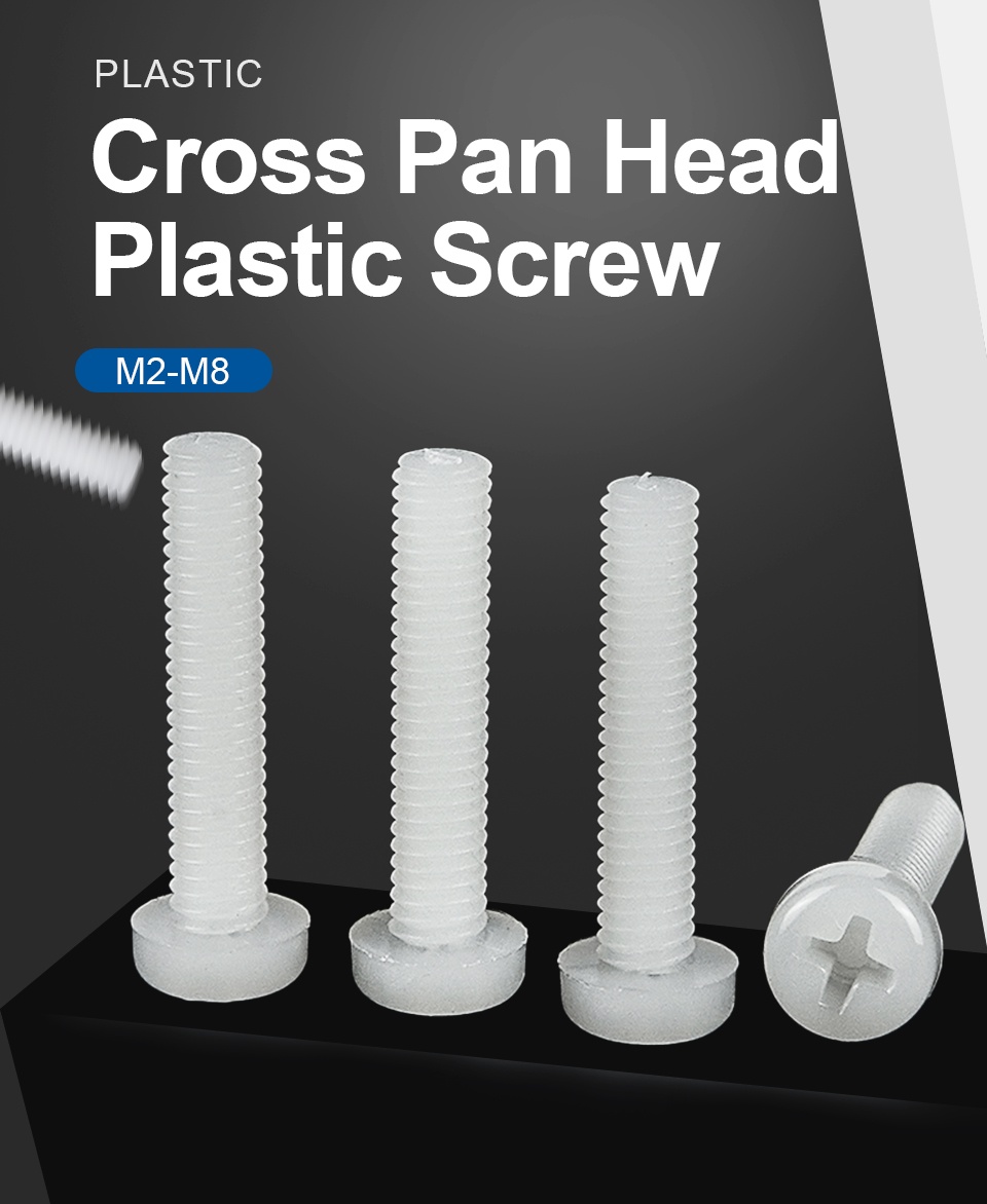 NINDEJIN 5-50pcs Pan Head Phillips Plastic Screws M2 M2.5 M3 M4 M5 M6 ...