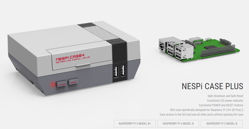 Retroflag NESPi Case Plus Functional Power Button with Safe Shutdown for Raspberry Pi 3 B+ (B ...