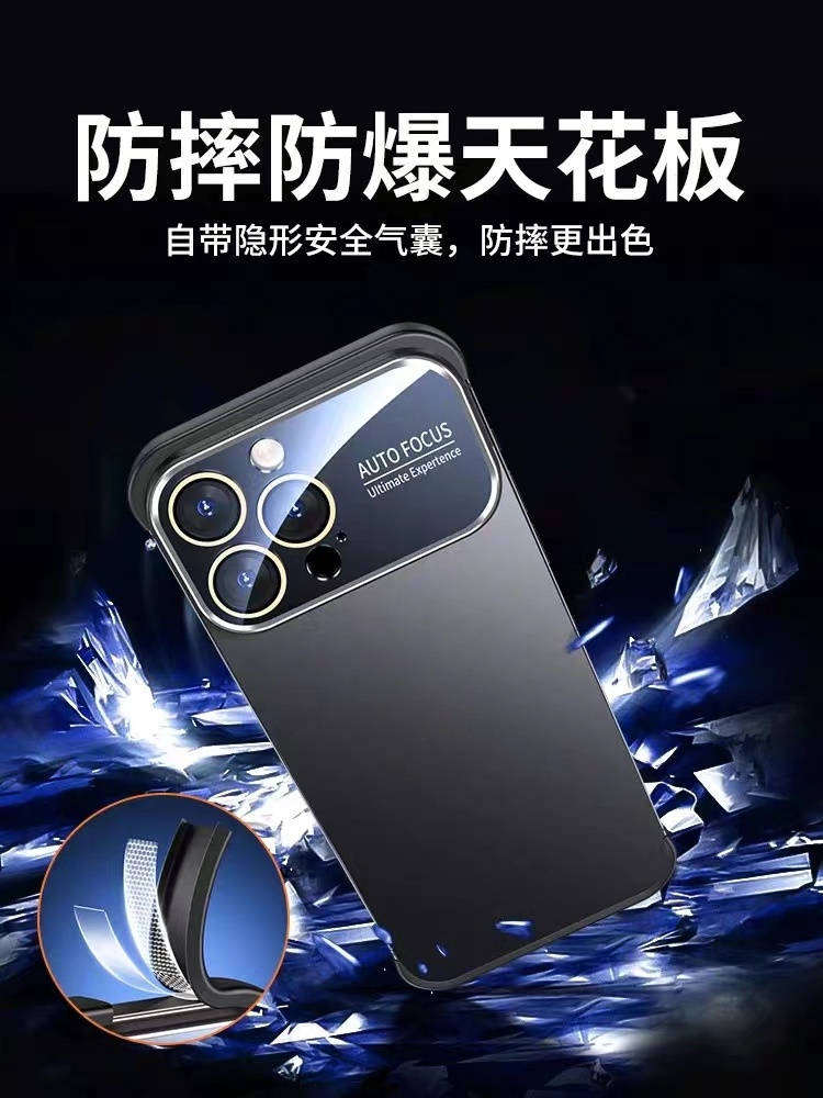 【2 in1】Big Window Lens Film Phone Case For iPhone 15 14 13 12 Pro Max Plus ultra Creative ...