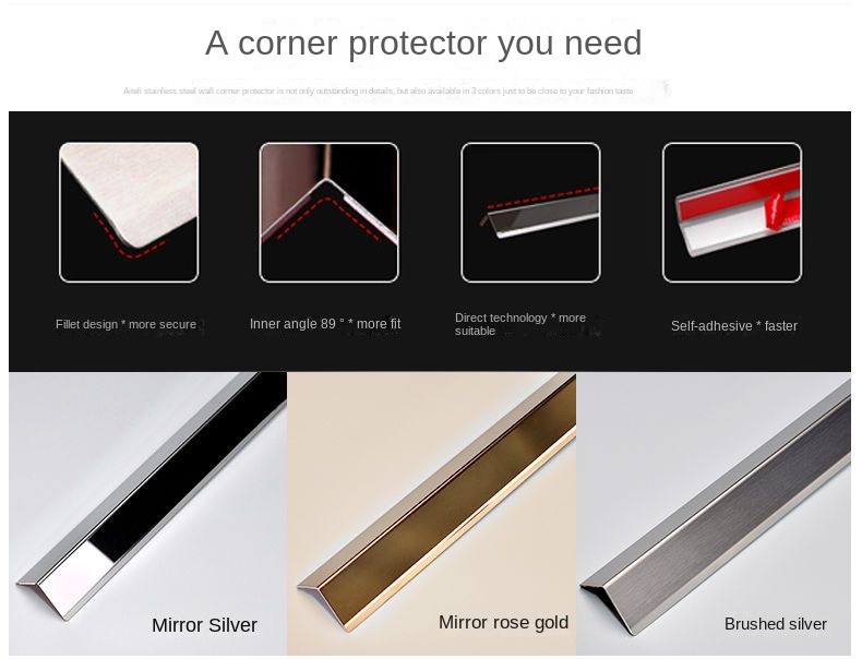 Stainless Steel Corner Protection Strip Corner Protection Strip Corner ...