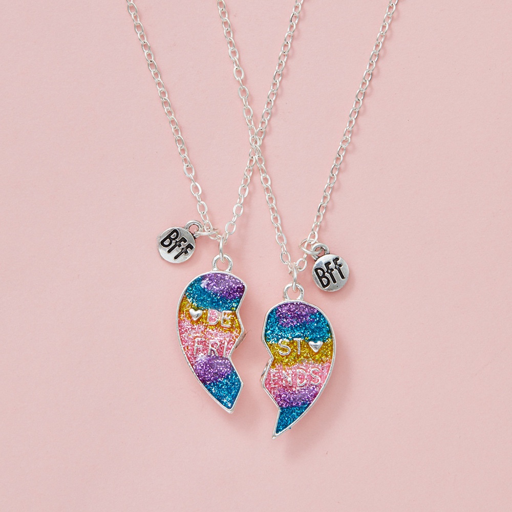 Cute Heart Magnet Necklaces for Women Girls Kawaii Best Friends Neko ...