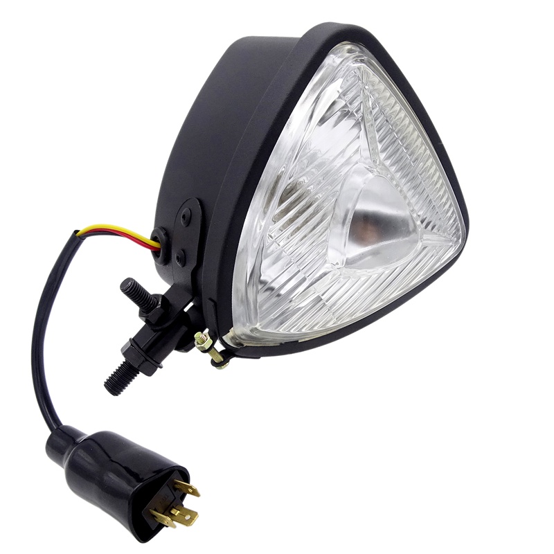 Triangle Motorcycle Headlight Headlight H4 Vintage H / L Beam For ...