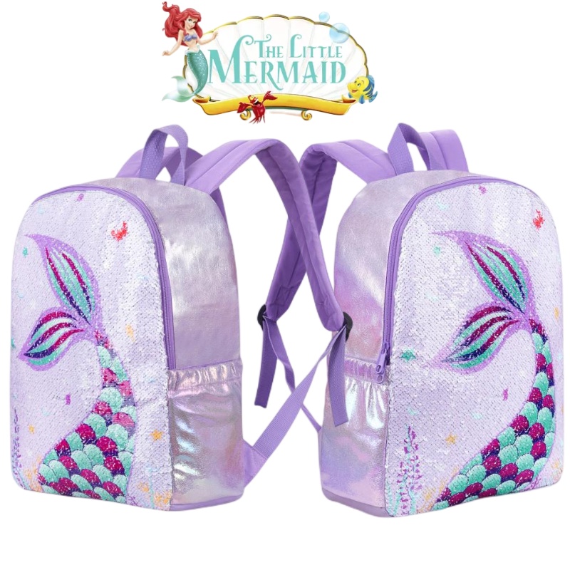 Mermaid Tail Backpack Cartoon Sequin Large Capacity Student School ...