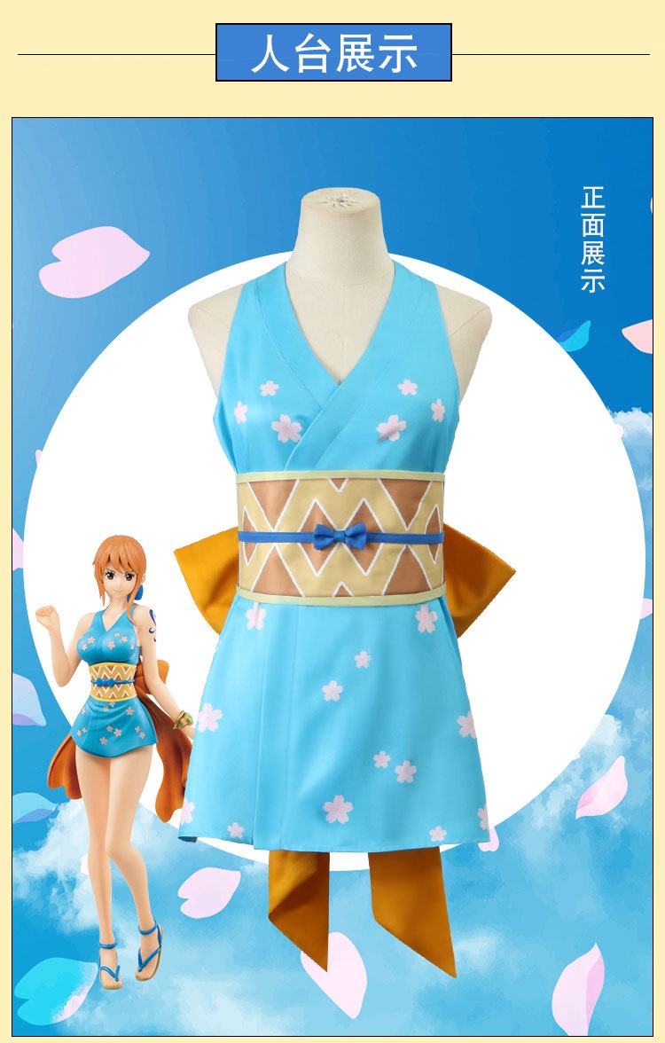 Anime One Piece Nami Cosplay Costumes Dress Kimono Uniform Wig Outfits ...