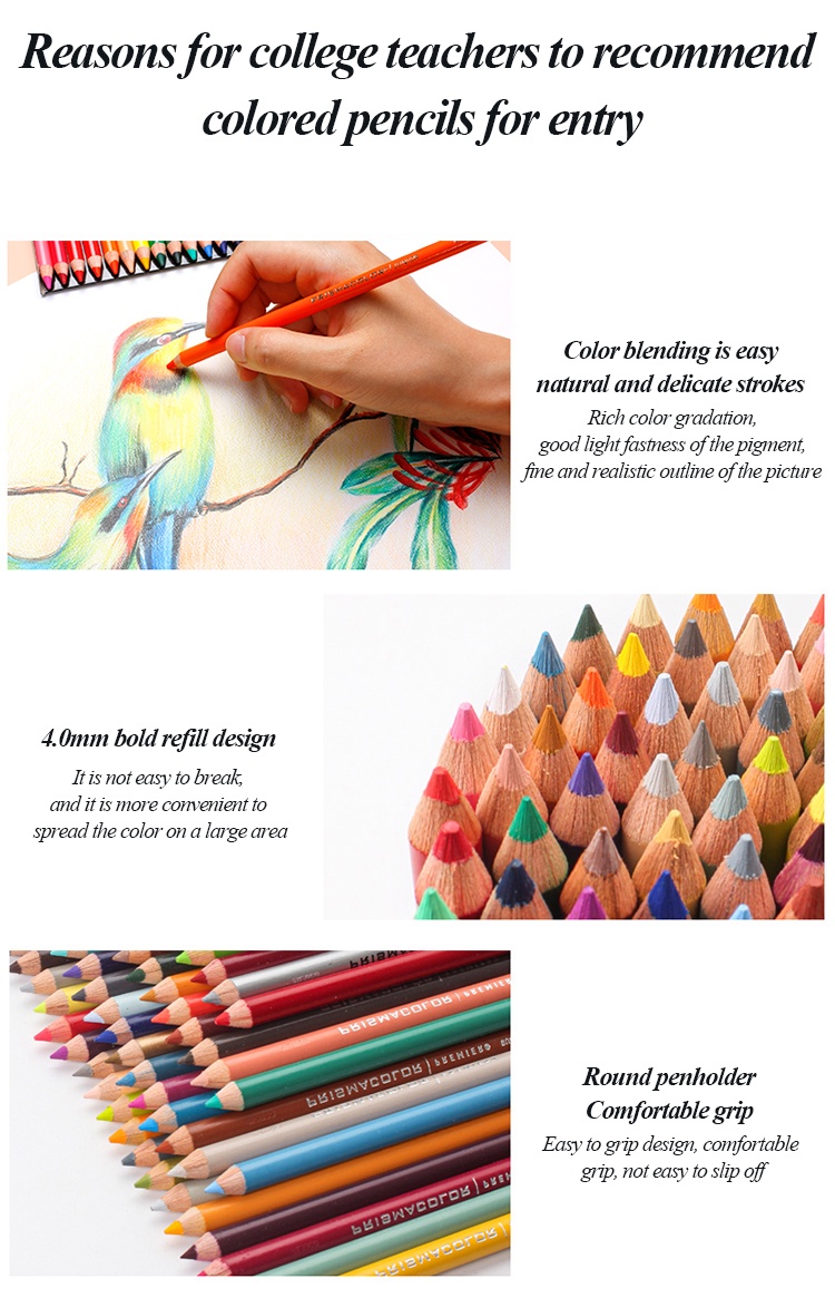 Angel Mark PRISMACOLOR 12/15/24/36/48 Colors Oily Wood Colored Pencil ...