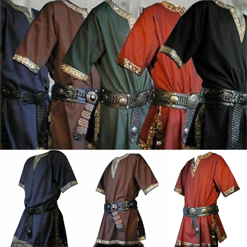Renaissance Tunic Medieval Top Shirt Viking Norseman Saxon Cosplay ...