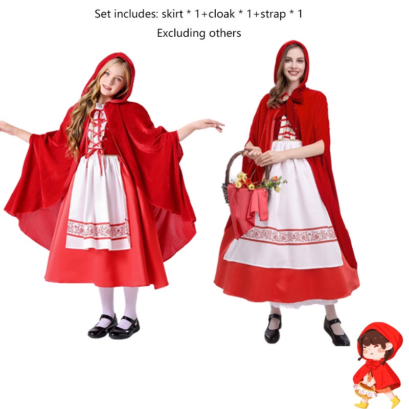 Yue Mei Keshi Little Red Riding Hood Costume For Halloween Cos Children ...