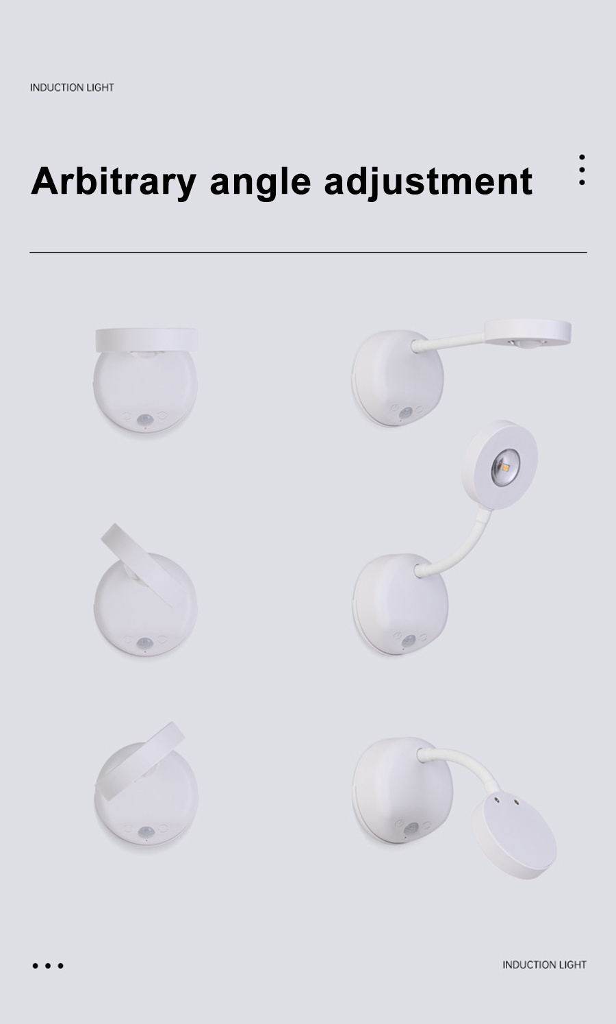 LED Motion Sensor Wall Light Spotlight Wireless USB Rechargeable for ...