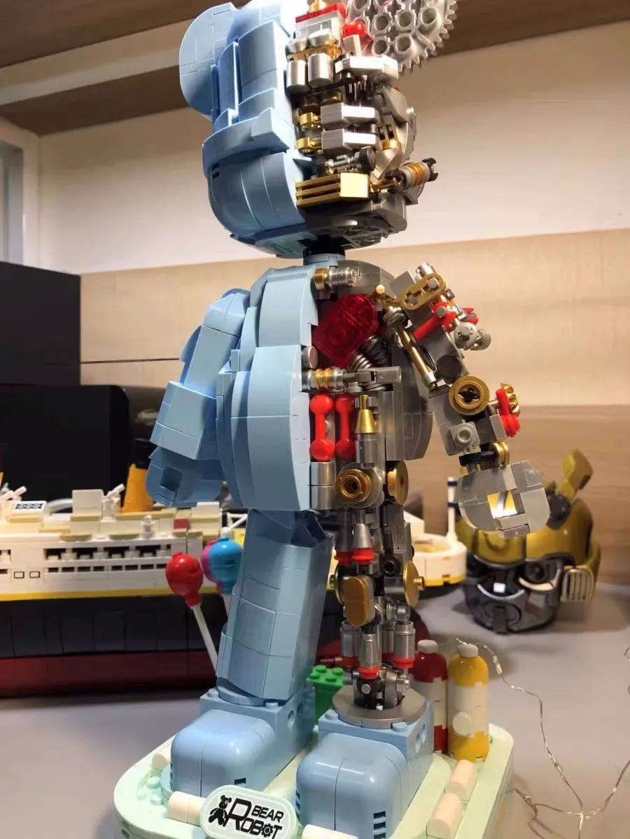 Mechanical Violent Bear 3D Half-Body Model Robot Building Blocks Bricks ...