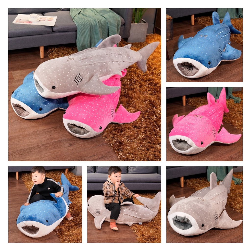 Blue Whale Plush Toy Animals Shark Doll Stuffed Cartoon Fish Children ...