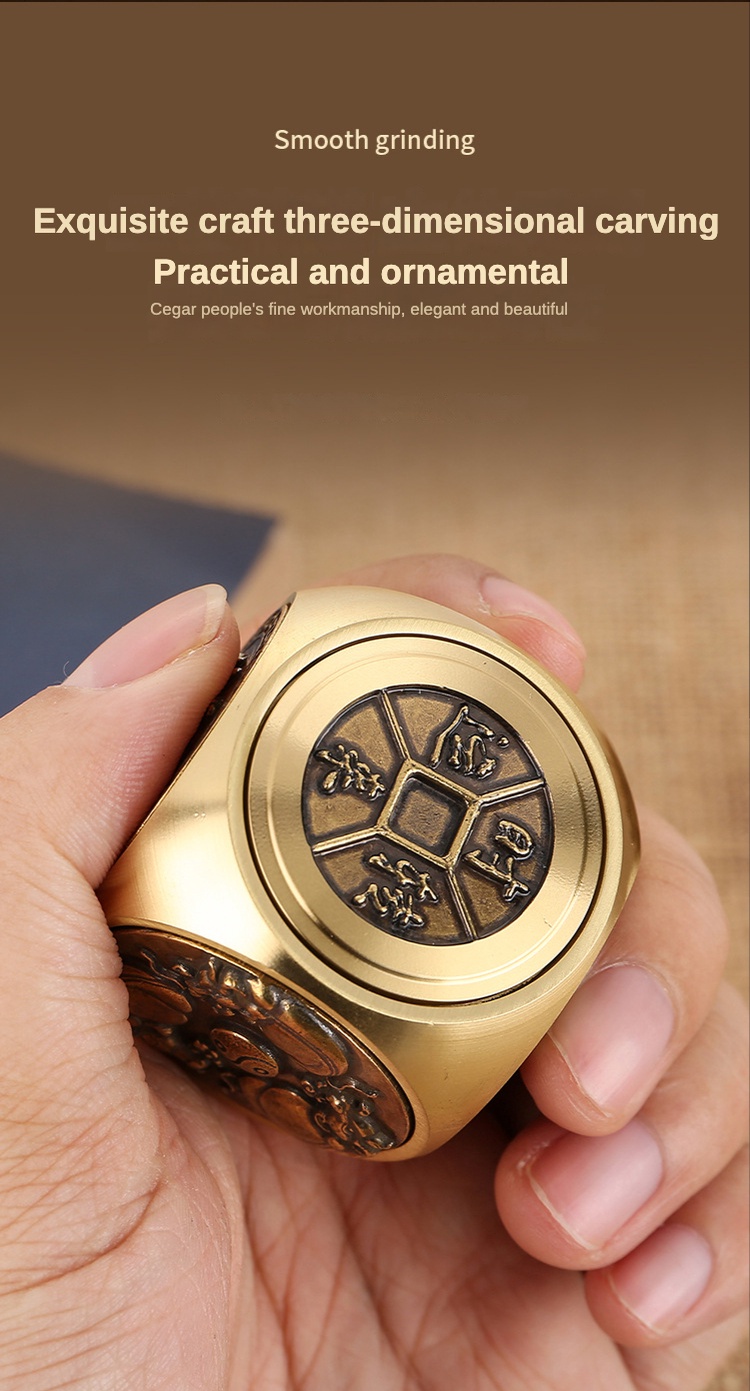 Six-faced Four Beasts Copper Fidget Spinner EDC Cube Antistress Fidget ...
