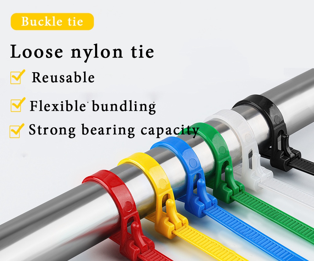 50PCS 8*150 cable ties Plastic nylon zip Reusable Releasable Fixed ...