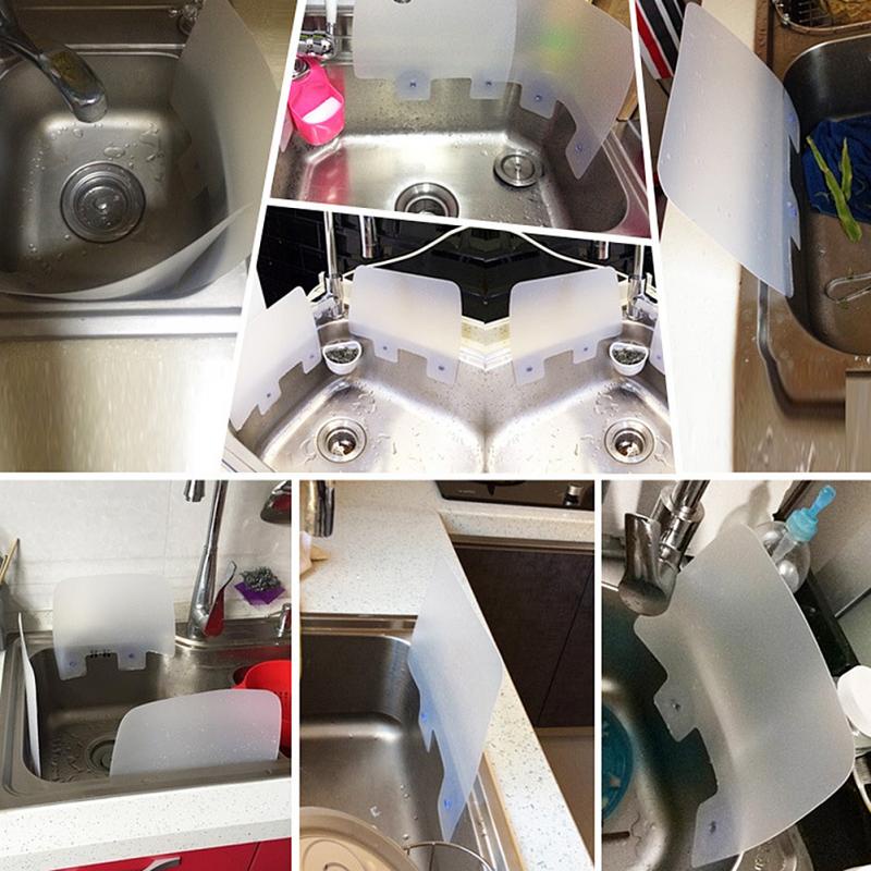 Kitchen Sink Water Splash Guards With Sucker Waterproof Screen For Dish ...