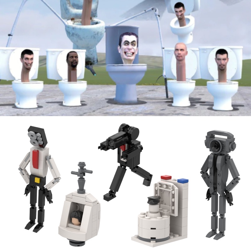 Skibidi Toilet Building Blocks Educational Puzzle Fun Toy Game Model ...