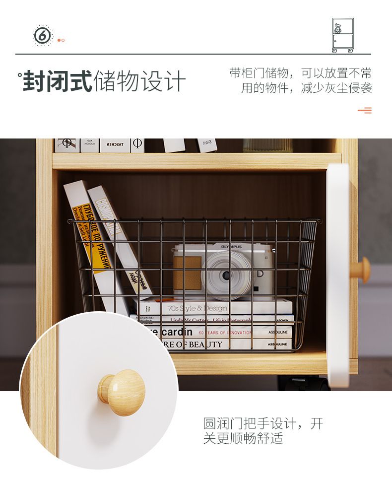 Storage Cabinet under Desk Table-Side Cabinet Office Bed Head Mobile ...