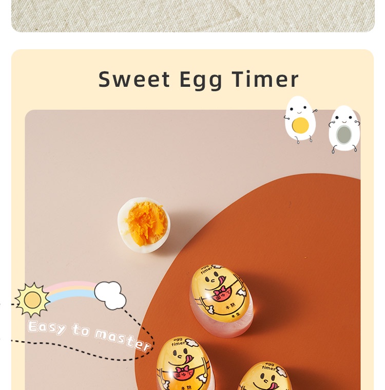Perfect Boiled Egg Timer Cute Color Estimates Half Boiled Temperature ...