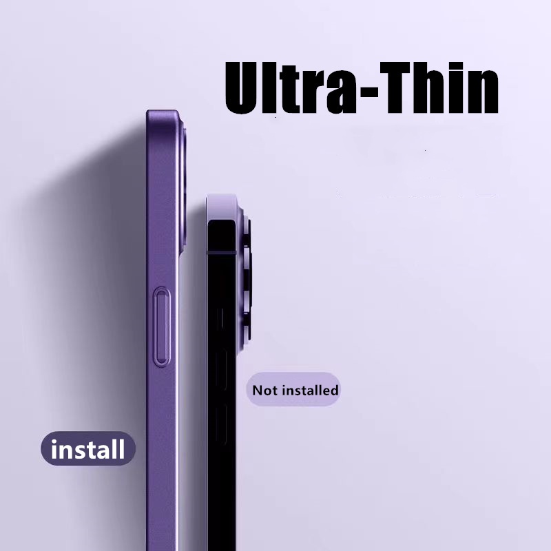 For iPhone 11 12 13 14 Pro Max Plus Frosted Texture PC Slim Lens Camera ...