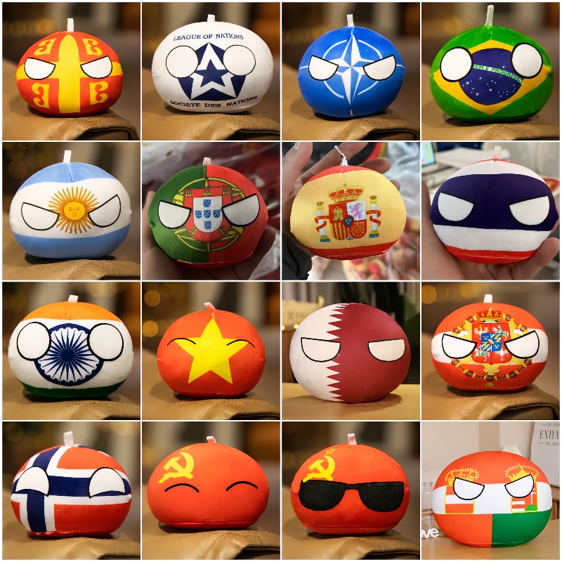 10cm Country Ball Plush Toys Polandball Pendant Country Balls ...