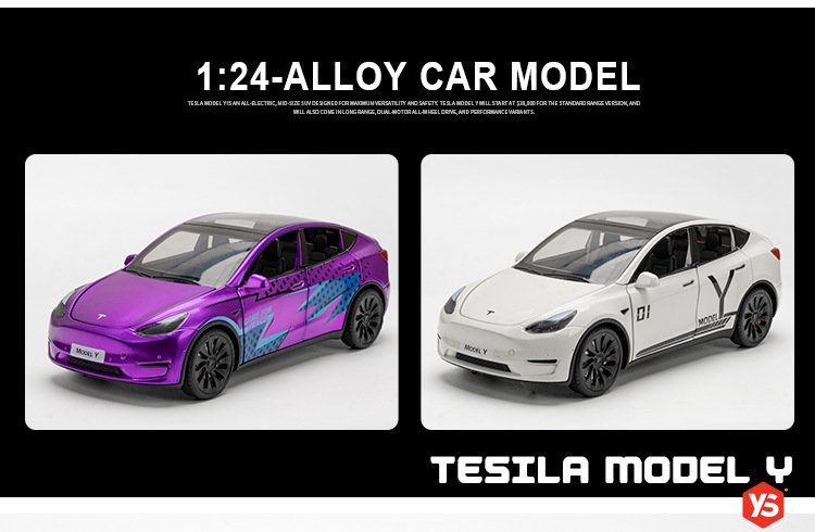 1:24 Scale Tesla Model Y Alloy Car Model Diecast Car Toys for Boys ...
