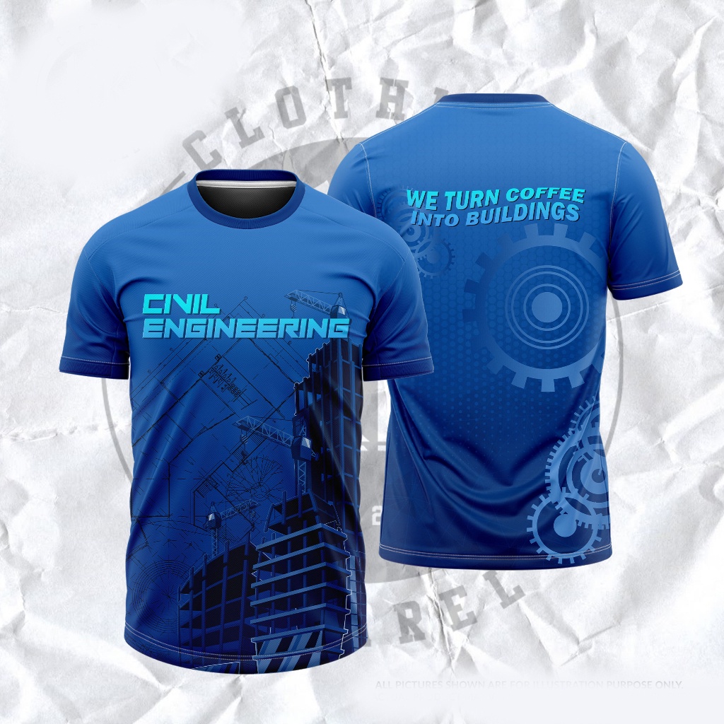 Civil Engineering Full Sublimation High Quality 3D Print Shirt Drifit ...