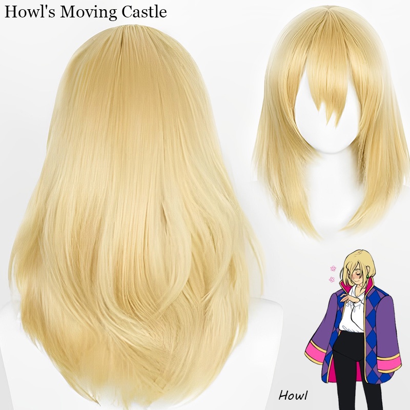 Howl Short, Beautiful Wig In Gold For Cosplay Themed Parties | Shopee ...