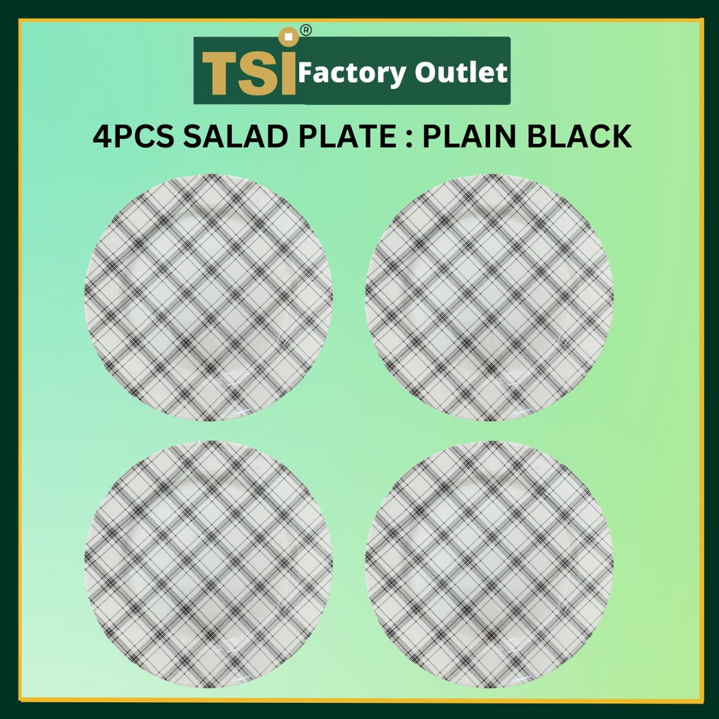 CLAYTAN 8" SALAD PLATE SET - PLAIN BLACK | Shopee Philippines