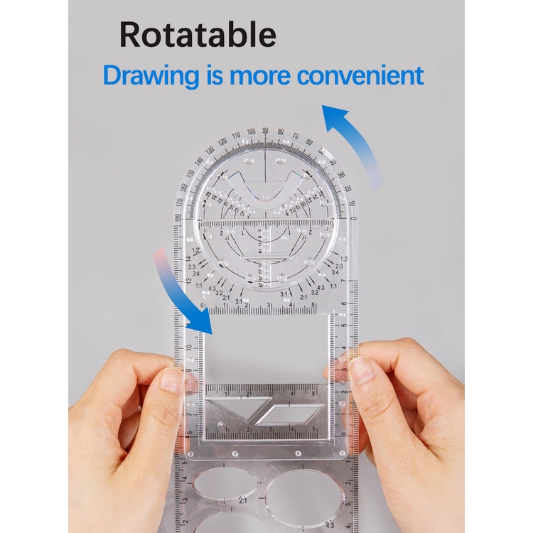 Multifunctional Drawing Ruler Geometric Function Drawing Measuring ...