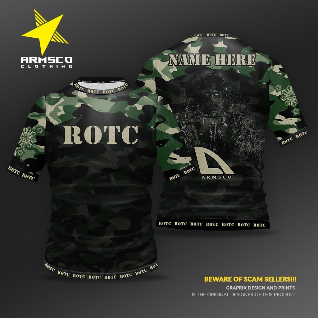 ROTC ArmsCo T-shirt Full Sublimation CUSTOMIZE NAME - Mens and Women ...
