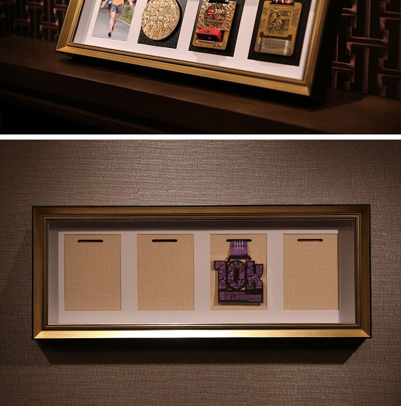 Marathon Medal Medal Storage Solid Wood Frame Table Display Badge ...