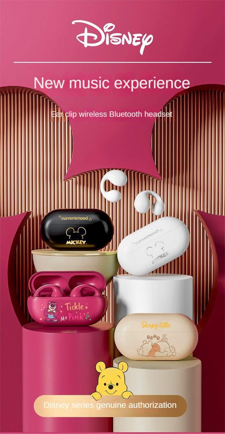 Disney Cute Bone Conductor TWS Wireless Bluetooth Earphones HiFi Sound ...
