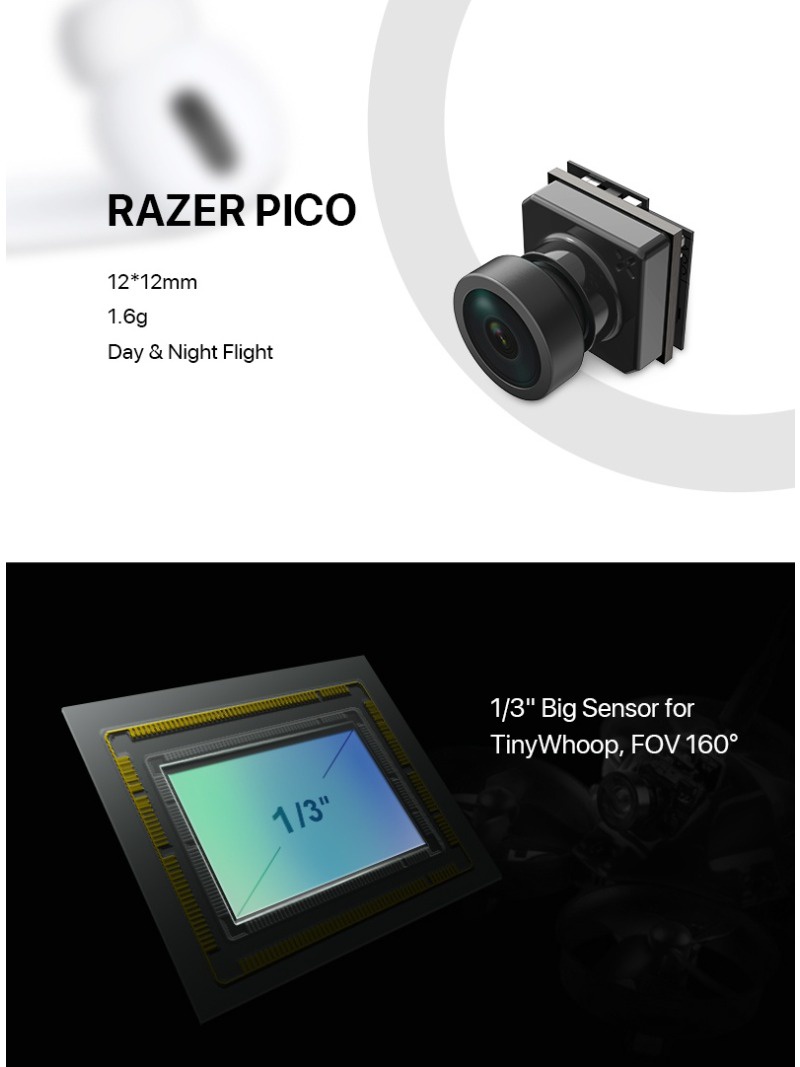 New Foxeer Razer Pico 1200TVL 12*12mm 1/3" big sensor 18mm M7 LENS PAL ...