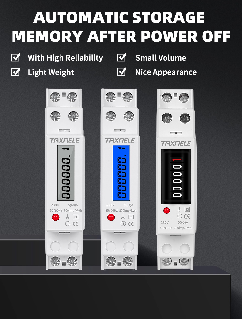1P Single Phase Digital Wattmeter Power Consumption Analog Energy Meter ...