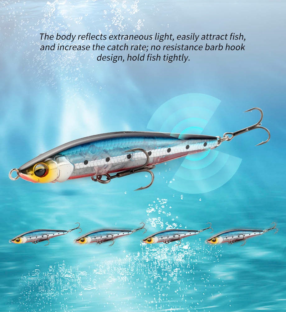 Fishing Lure 95mm 105mm Sinking Pencil Bait with anti-Corrosion hooks ...