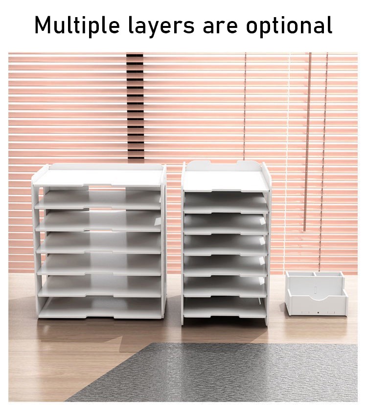 Multi Layers Magazine Holder Newspaper Rack Stationery Storage Box Desk ...