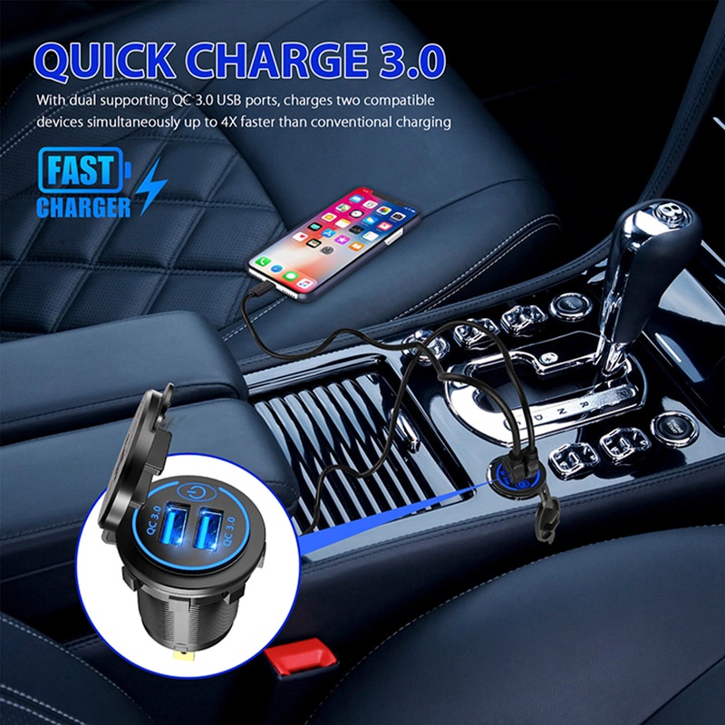 (Local Seller) Quick Charge 3.0 60W Dual USB Car Charger Socket ...