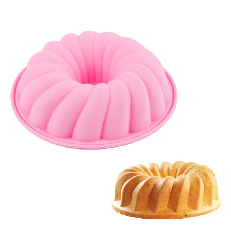 Silicone Mould Pastry Chiffon Cake Mold Round Shape Bundt Bread ...