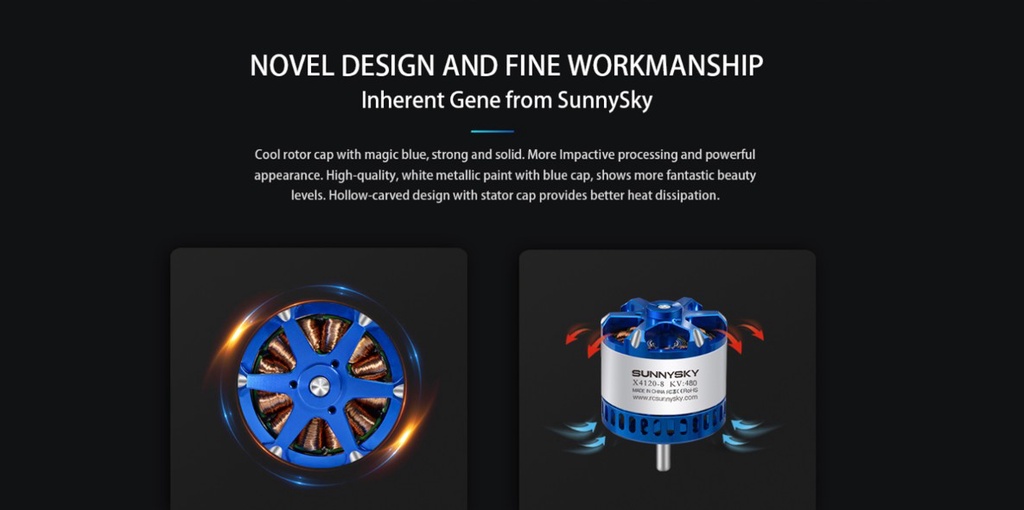 SUNNYSKY X4120-Ⅲ V3 4120 480KV 550KV 650KV Brushless Motor for 70E ...
