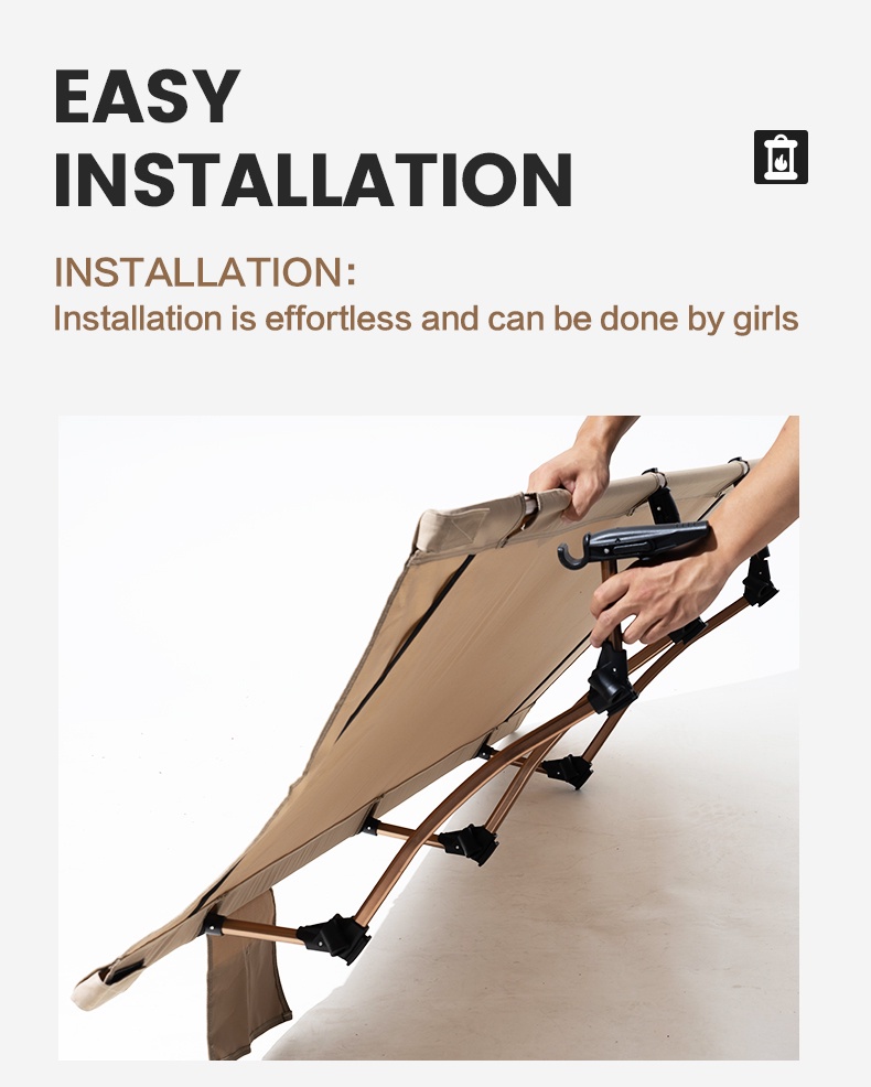 MOBI GARDEN Camping Bed Cot Aluminum Foldable Portable Lightweight ...