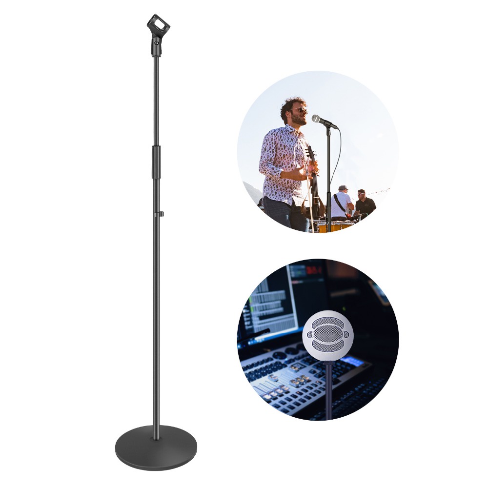 Microphone Stand Heavy Base Mic Stand Compact Base Microphone Floor ...