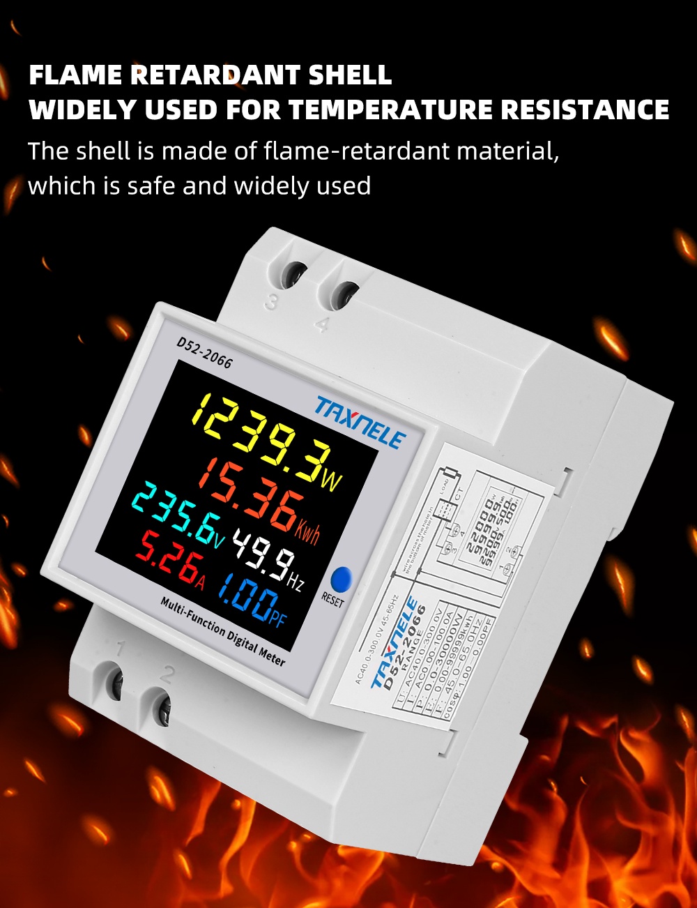 D52-2066 6IN1 AC monitor 110V 220V 100A Voltage Current Power Factor ...