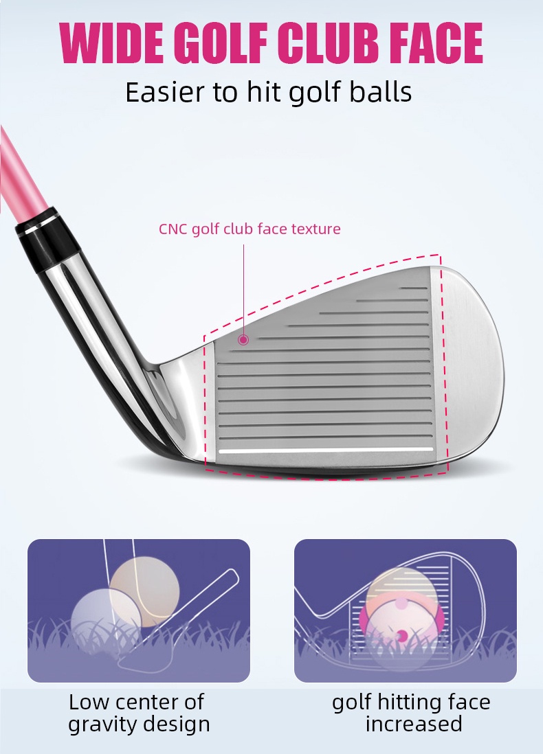 PGM Left Hand 7th Iron Women's Golf Club Single Stainless Steel Head ...